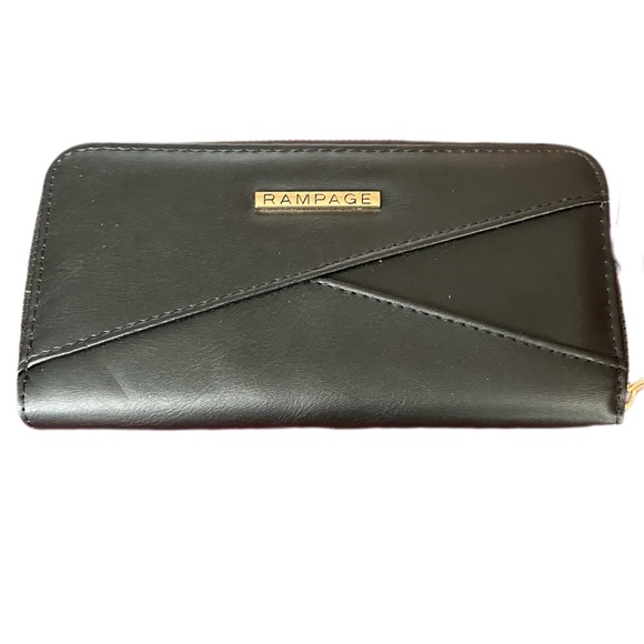 Rampage | Bags | Rampage Saffiano Double Zip Wallet Black | Poshmark